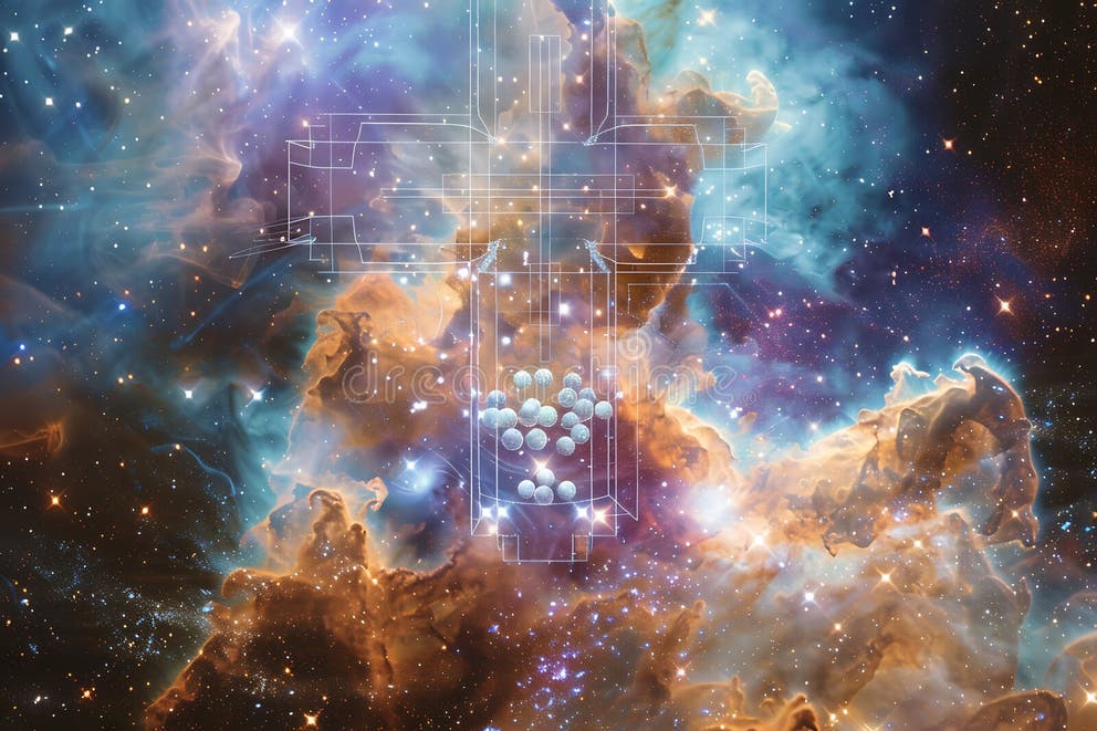 Cosmic Nebula Structure JWST Data Visualization of Stellar Formation Stock Illustration ...