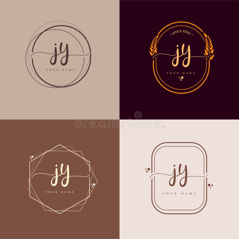 JY Initial Handwriting Logo Vector Sets. Hand Lettering Initials Logo ...