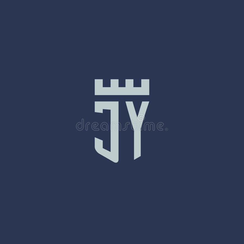 JY Logo Monogram with Fortress Castle and Shield Style Design Stock ...