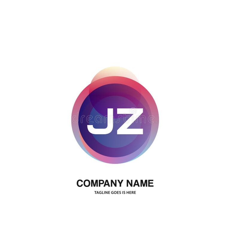 JZ Initial Logo with Colorful Circle Template Vector Stock Vector ...