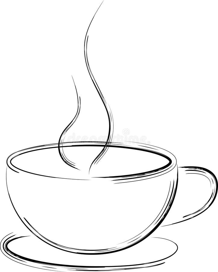 Künstlerische Kaffeetasse vektor abbildung. Illustration von identität ...