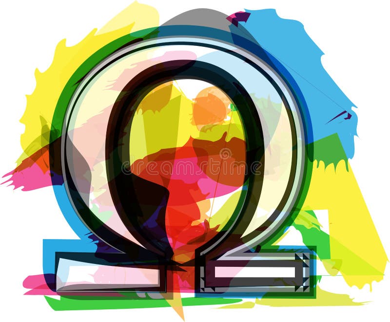 Symbol 3d OMEGA vektor abbildung. Illustration von schriftkegel - 100090011