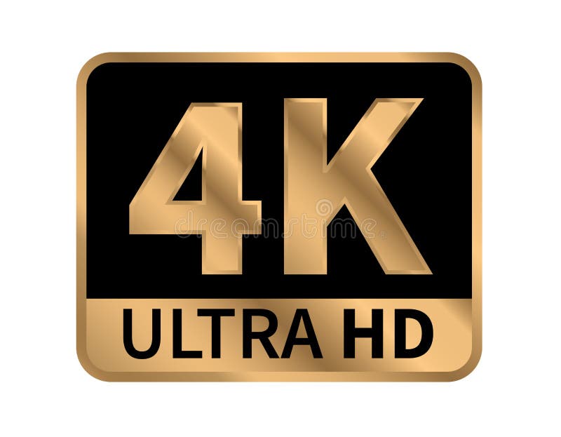 4K Ultra HD Sign Isolated on Black Background Stock Vector ...