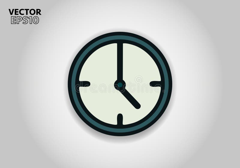 Simple Minimalist Clock Symbol Icon. Vector Image Stock Illustration ...