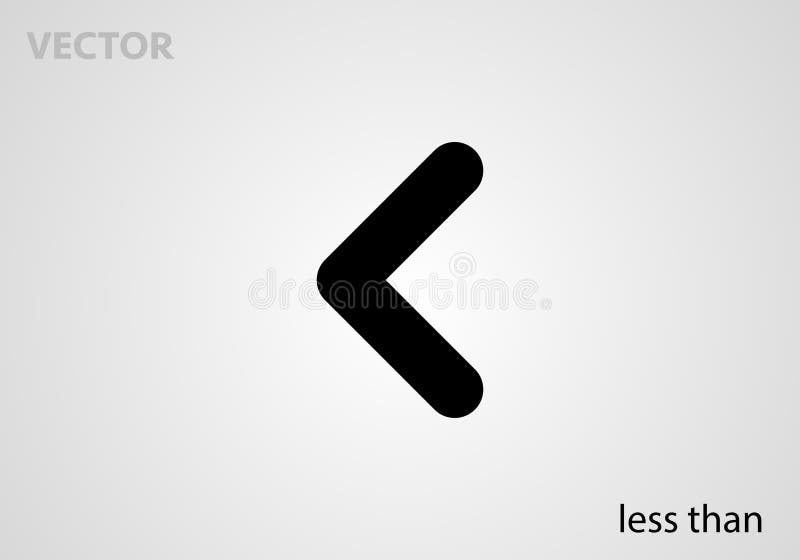 Mathematical Symbol Icon less Than, Vector Illustration Stock Vector ...