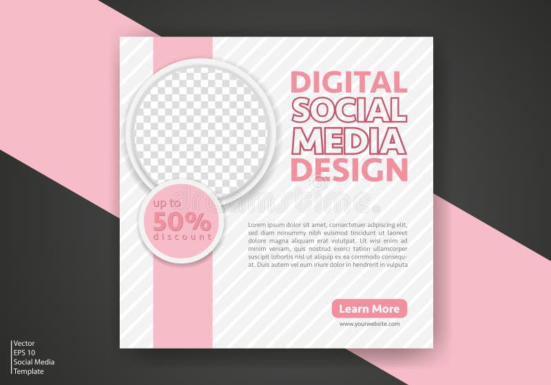 Modern Social Media Template. Discount Promo Template Stock Vector ...