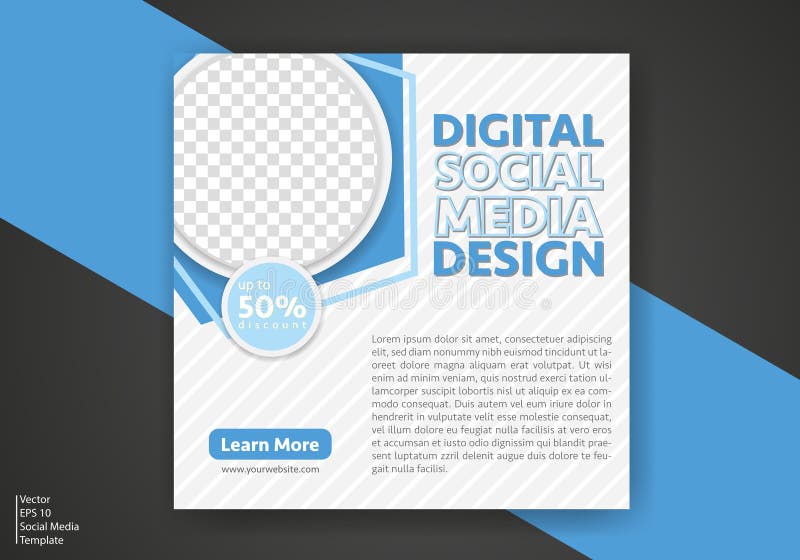 Modern Social Media Template. Discount Promo Template Stock Vector ...