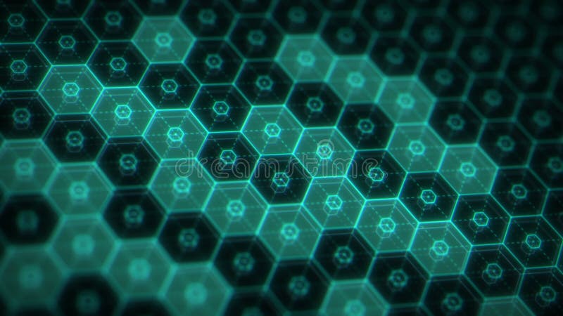 4k Abstract Animated Loop of the Hexagon Background. HUD Moving Hexagon ...
