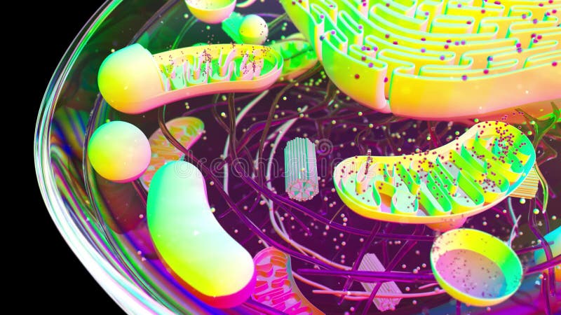 Abstract Animation of the Biological Cell and the Mitochondria Stock ...