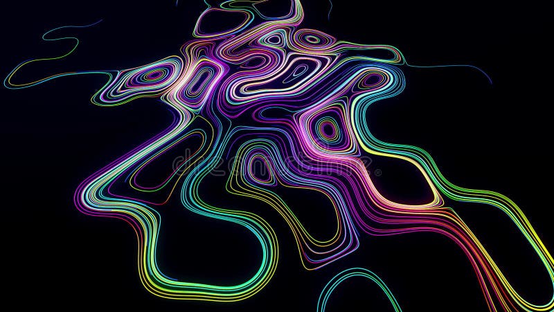 4k Abstract Bg With Moving Lines Or Wires Forming Curl Noise On Plane