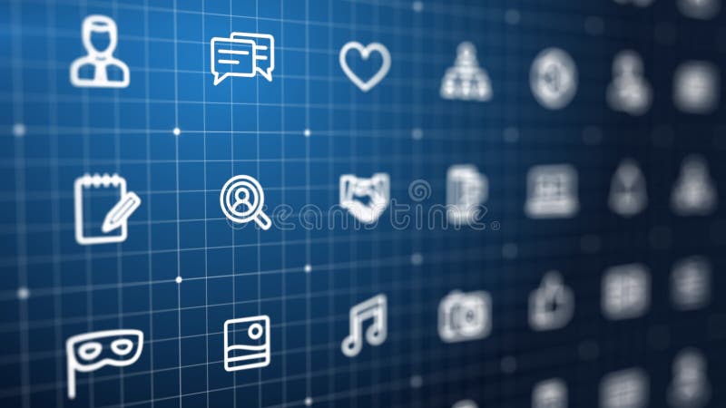 4K Abstract 3d Animation. Social Media Network Background. Move, Swipe ...