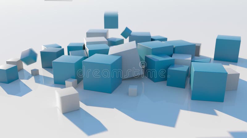 4K Abstract Falling Cubes. stock footage. Video of light - 162140094