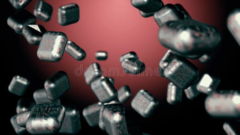 4K Abstract Falling Objects. Beautiful Motion Graphics Background ...