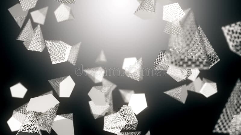 4K Abstract Falling Objects. Beautiful Motion Graphics Background ...