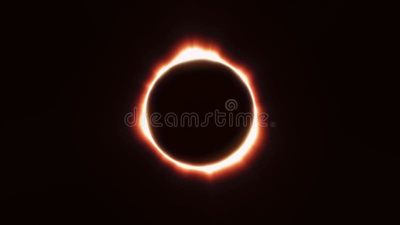 4k Abstract Glowing Flared Solar Eclipse with Light Rays Over Dark Sky ...
