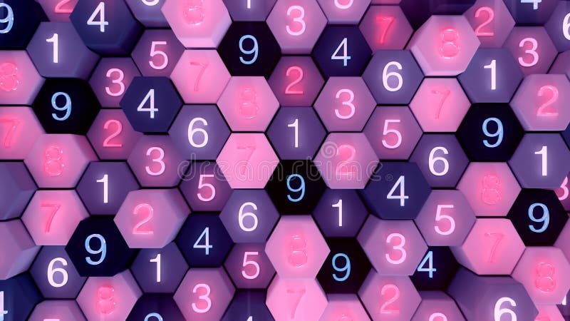 4K Abstract Honeycomb Grid with Random Numbers. Stock Footage - Video ...