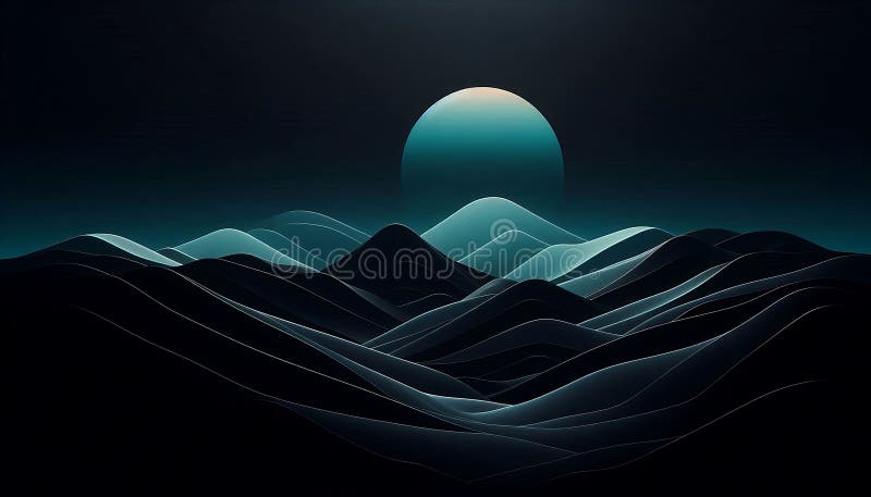 4k, Abstract Minimalist Black Background with Subtle Dark Teal Gradient ...