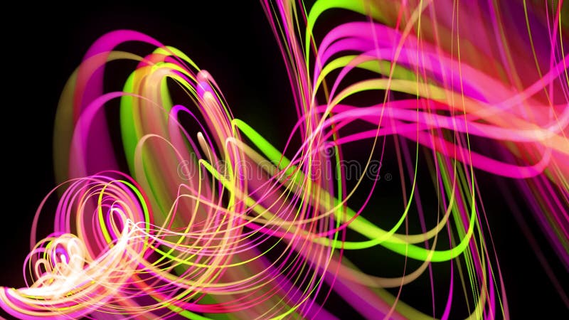 4K Abstract Visual: Seamless Loop of Neon Light Trails Forming Spirals ...