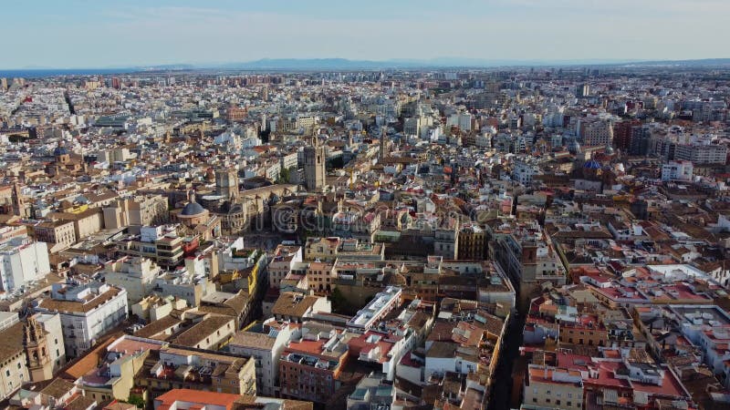 4K Aerial View City Valencia Spain 10 May 2023 Stock Video - Video of ...