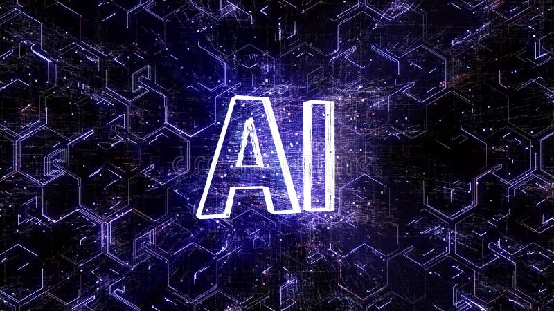4k AI Word Artificial Intelligence Cloud,design Animation,binary Computer Code. Stock Video ...