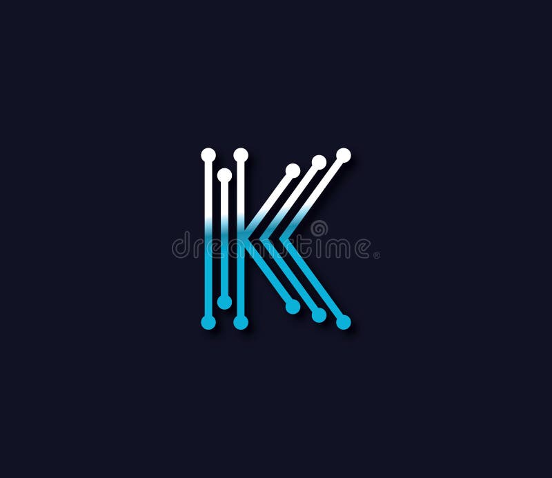 K Alphabet Connection Logo Design Concept Stock Vector - Illustration ...