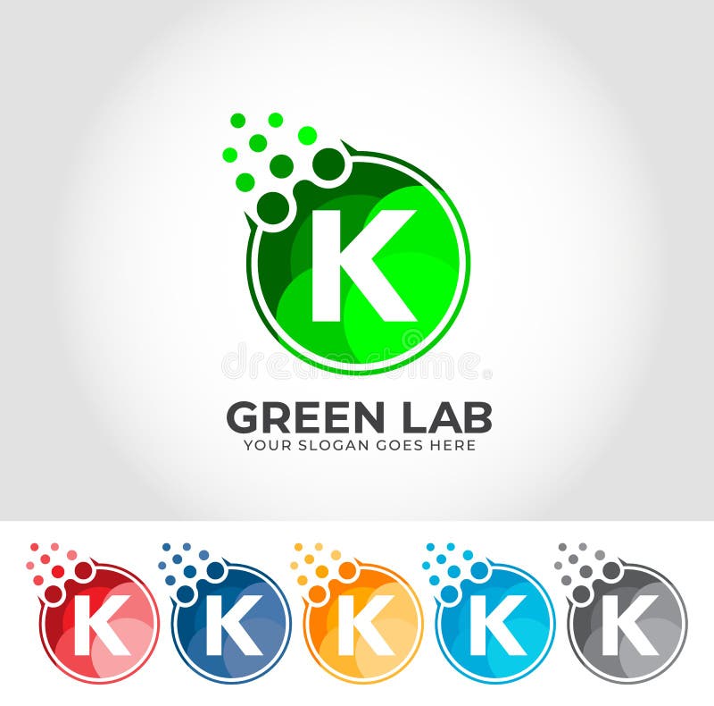 K Alphabet Lab Creative Logo Design Concept Stock Vector - Illustration ...