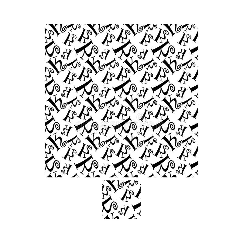H Alphabet Pattern with Black Bold Latin Letters.continuous Letters ...