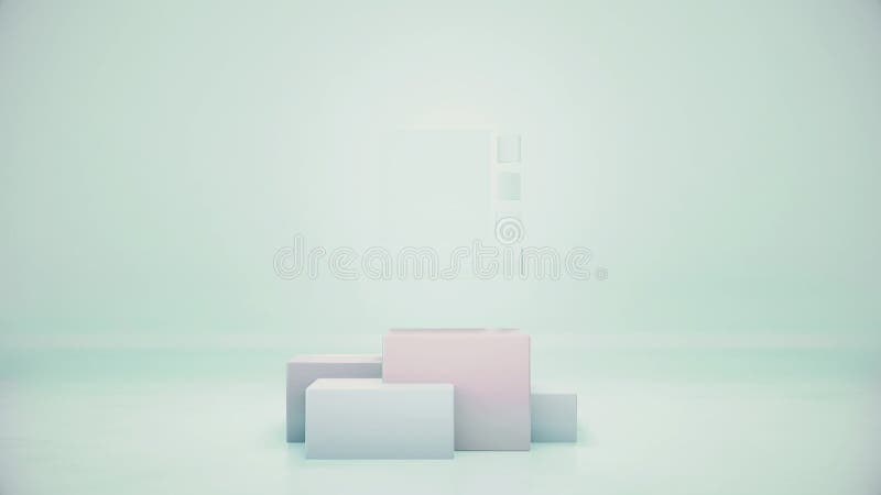 4k Animated 3d Podium on a White Background Stock Footage - Video of ...