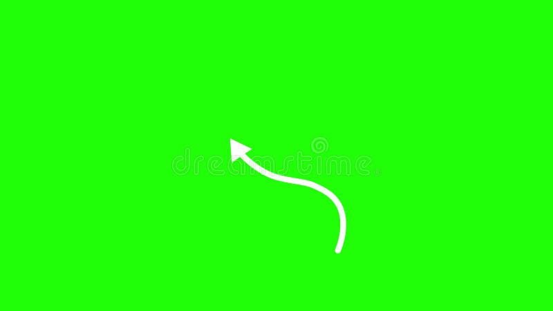 Arrow Animation on a Green Screen Background. White Hand Drawn Doodle ...