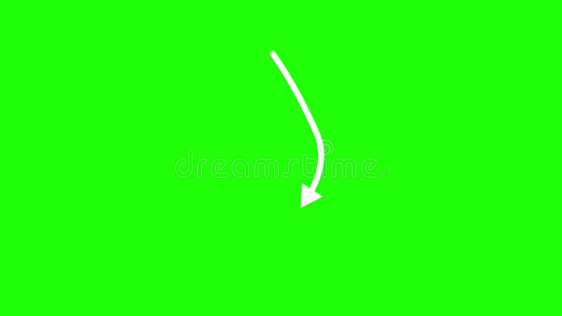 Arrow Animation on a Green Screen Background. White Hand Drawn Doodle ...
