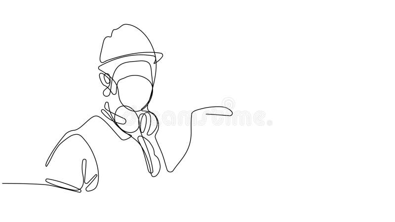 Animated Self Drawing of Continuous Line Draw Building Foreman ...
