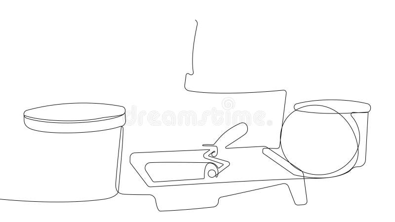Continuous Line Draw of Set of Painter Tools Stock Footage - Video of ...