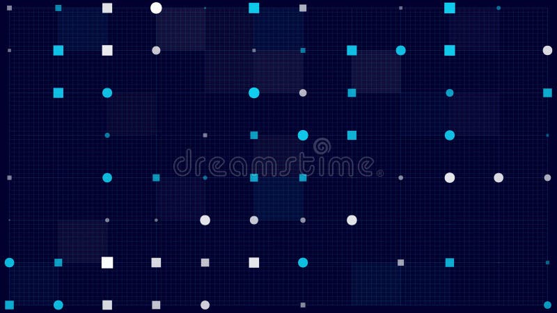 4k Animated Tech Background Made of Twinkling Squares and Circles Stock ...