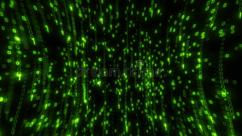 Computer Binary Code Data Falling Loop Stock Footage Video Of