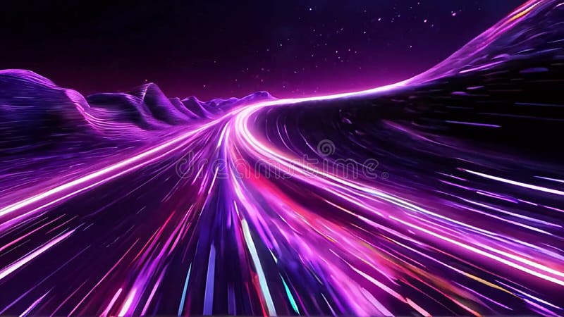 4k Animation of Abstract Neon Background Space and Time Strings ...