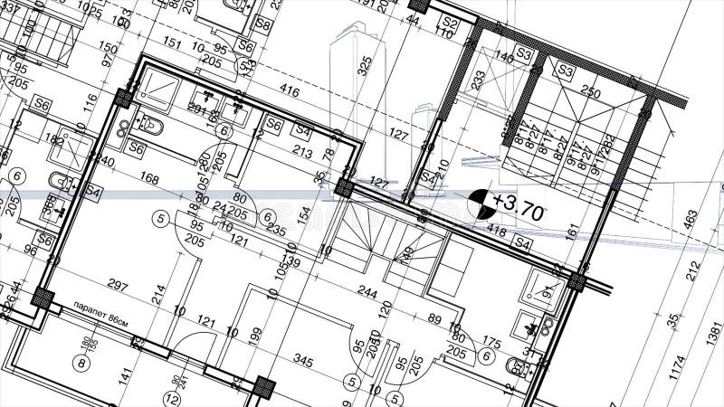 Animation of Blueprint House Plan Stock Video - Video of background ...