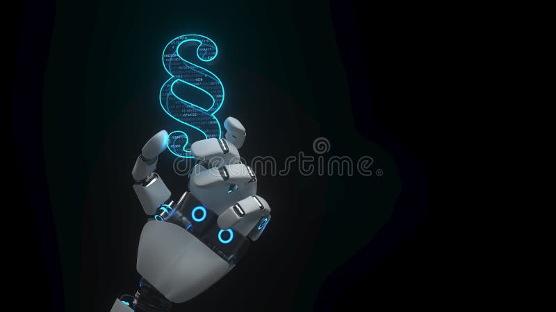 4k 3D Rendering Video Humanoid Robot Hand Paragraph. ProRes 4444 Stock ...