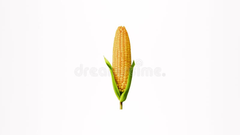 4k Animation Icon of Corn Cob Isolated on White Background Stock ...