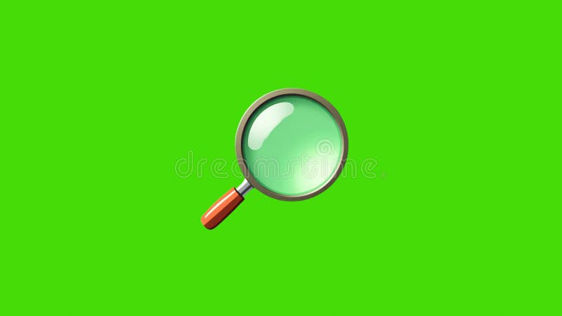 4k Animation of Magnifying Glass Icon Isolated on Green Screen Stock ...