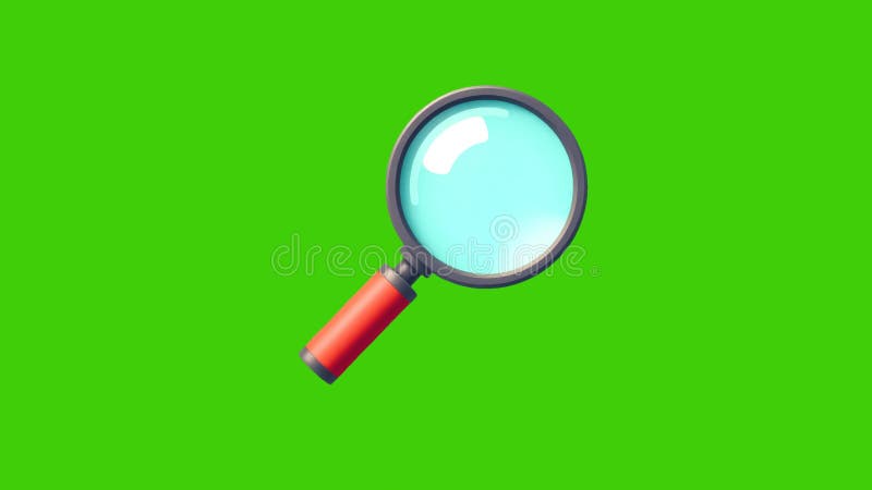 4k Animation of Magnifying Glass Isolated on Green Screen Stock Footage ...