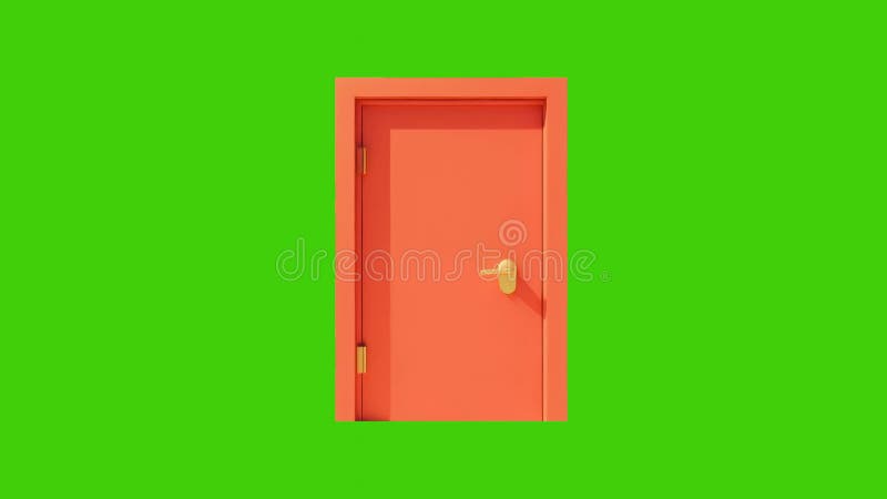 4k Animation of Red Door Isolated on Green Screen Stock Video - Video ...