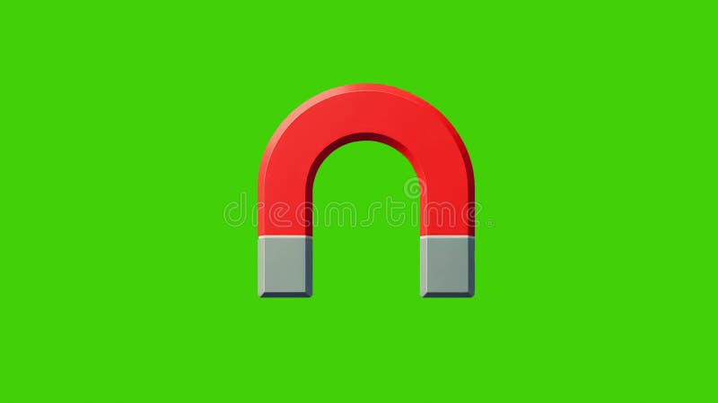 4k Animation of Red Magnet Icon Isolated on Green Screen. Stock Video ...