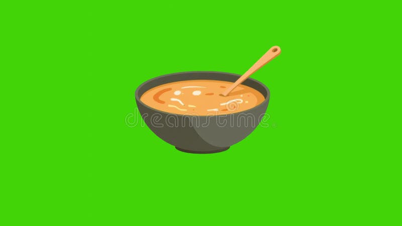 4k Animation of Soup in a Plate Isolated on a Green Screen Stock Video ...