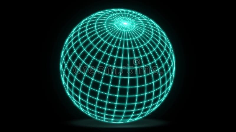 4K Animation of Sphere Wireframe Generation Stock Video - Video of ball ...