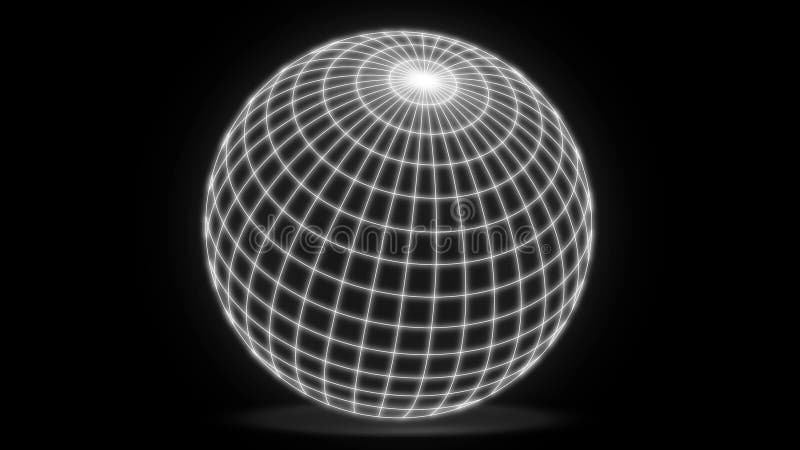 4K Animation of Sphere Wireframe Generation Stock Footage - Video of ...