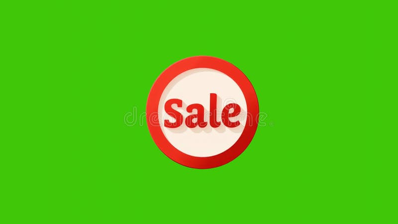 4k Animation with Text Sale in Circle Isolated on Green Screen Stock ...