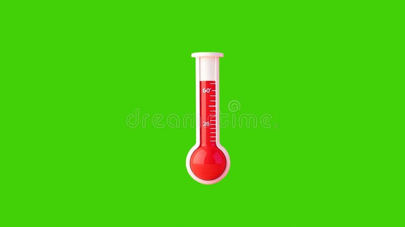 4k Animation of Thermometer Isolated on Green Screen Stock Footage ...
