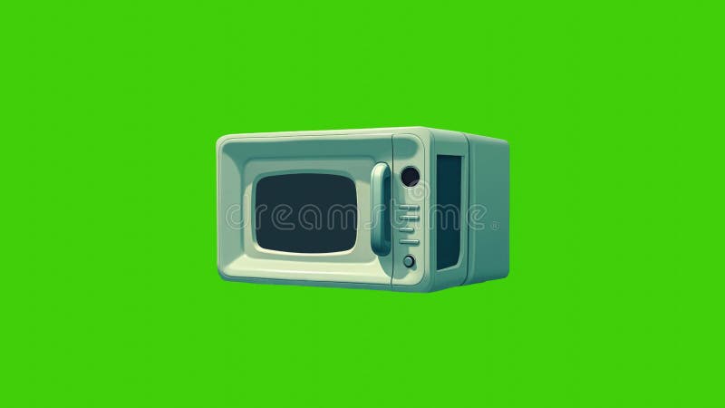 4k Animation of White Microwave Icon Isolated on Green Screen Stock ...