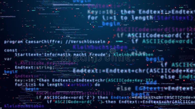 Hacker Code is Typing, Hacker Code Running Down a Computer Screen ...