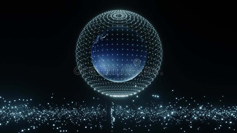 Artistic Infographics Binary Numbers Rotation Tunnel. Technology ...